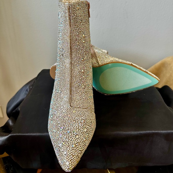 Betsey Johnson | Shoes | Betsey Johnson Cady Ankle Rhinestone Boots ...